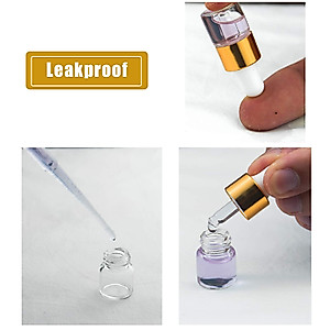 Easeen 50 Pcs Sample Dropper Bottles, 3ml Clear Mini Dropper Bottles with 2 Pcs Plastic Droppers for Traveling Essential Oils DIY Cosmetic Liquid Sample Perfume