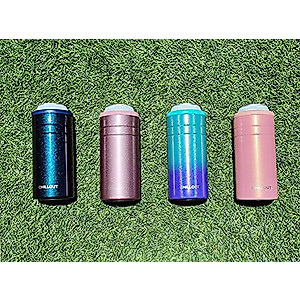 CHILLOUT LIFE Skinny Can Cooler for Slim Beer & Hard Seltzer | 12oz Stainless Steel Tall Triple Insulated Can Drink Holder - 1 Pack