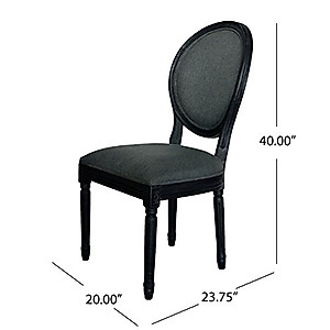 Christopher Knight Home Babbs Traditional Fabric Dining Chairs, Dark Gray, Grey