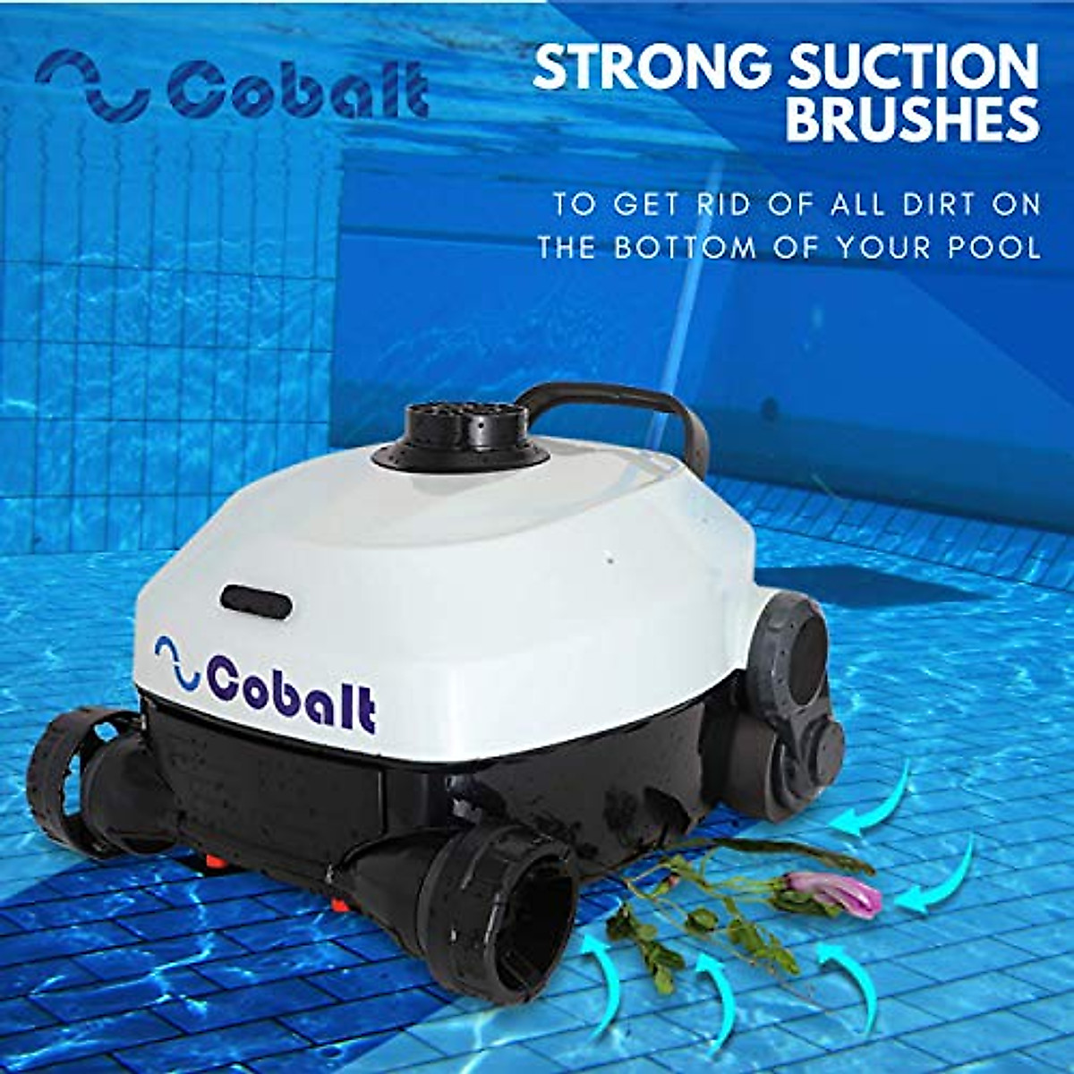 Nu Cobalt NC23 Smart Logic Robotic Pool Cleaner for Medium to Big Above Ground Pools as Well as Small inground Pools Floor Cleaner