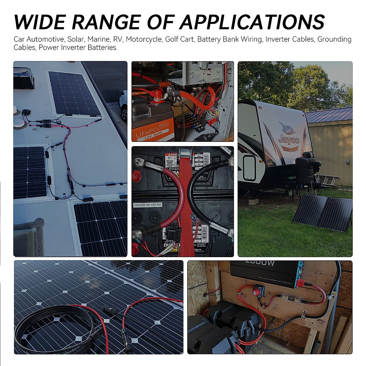 Temank 10AWG Solar Extension Cable 30Ft 10 Gauge Solar Panel Cables 30 Feet for Solar Systems, Car, RVs, and Boats and with Weatherproof Solar Connector Adapter Kit (30ft Red+ 30ft Black)