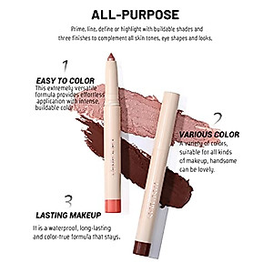 BestLand 12 Pcs Cream Eyeshadow Stick Set Matte Shimmer Rainbow Earth Colors Highly Pigmented Long Lasting Waterproof Eye Shadow stick Eye Liner Makeup with Pencil Sharpener (Set B)