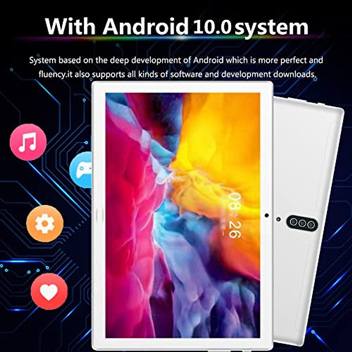 Ewbzo 10.1 Inch Tablet, 8-core IPS, HD Screen, WiFi, Bluetooth, Android Voice Call, Game Tablet, Support SIM Communication Function MTK, Android 5.1 Operating System