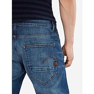 G-Star Raw Men's D-STAQ 5-Pocket Slim Fit Jeans, Medium Indigo Aged, 33W x 36L