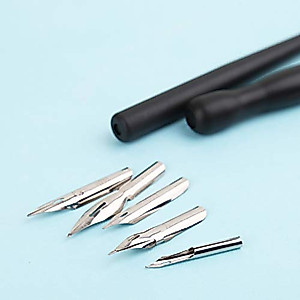 Two Comic Dip Fountain Pen Dip Pen Set Manga Dip Pen Holder Set Comic Drawing Painting Tools Kit Calligraphy + 5 Nibs