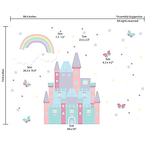 Giant Castle Wall Decal for Girl's Bedroom or Nursery - Kids and Stickers