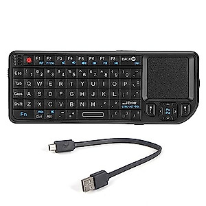 HOHXFYP UMK 100 RF 3in1 Mini Keyboard Qwerty Keypad, Rechargeable Wireless With Built In Touchpad Backlit Long Standby Small Pocket Keypad for PC Tablets