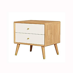 SJYDQ Nordic Bedside Table Solid Wood Locker Storage Cabinet, Simple and Assembled Bedside Table