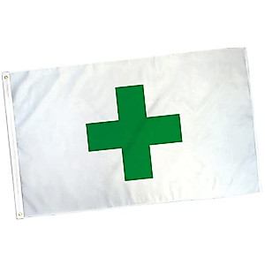 Green Cross Flag 3x5ft 420 Pot Flag Dispensary Flag Medical Vivid Color All Weather Indoor Outdoor Banner Decoration I9108NF-ls