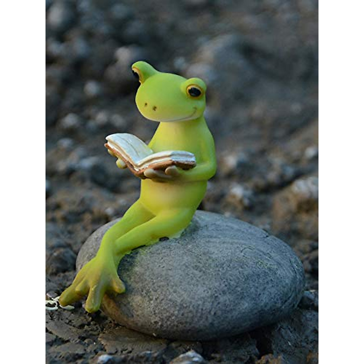 Gemmia Fairy Garden Miniature Frog Figurine - Mini Meditation Frog Statue
