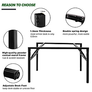 Need Home Office Desk - Large Computer Desk Sturdy Table Foldable Desk Gaming Computer Table No Assembly Required AC5BB 60 inch