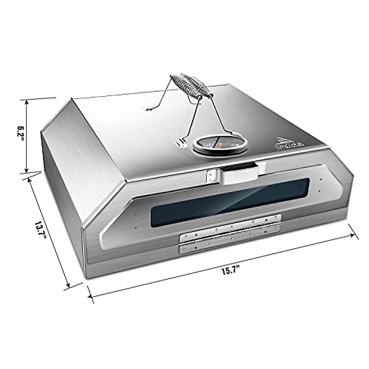 Templeton Home Pizza Oven Topper for BBQ & Grills, Includes Pizza Stone, Built In Temp Gauge, Cutter & Peel for Authentic Home Pizza Experience