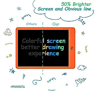 LCD Writing Tablet for Kids, 10 Inch Electronic Doodle Board Drawing Tablet, Erasable Reusable Colorful Drawing Pads, Educational and Learning Toy Gifts for 3 4 5 6 7 8 Years Old Girls Boys (Orange)
