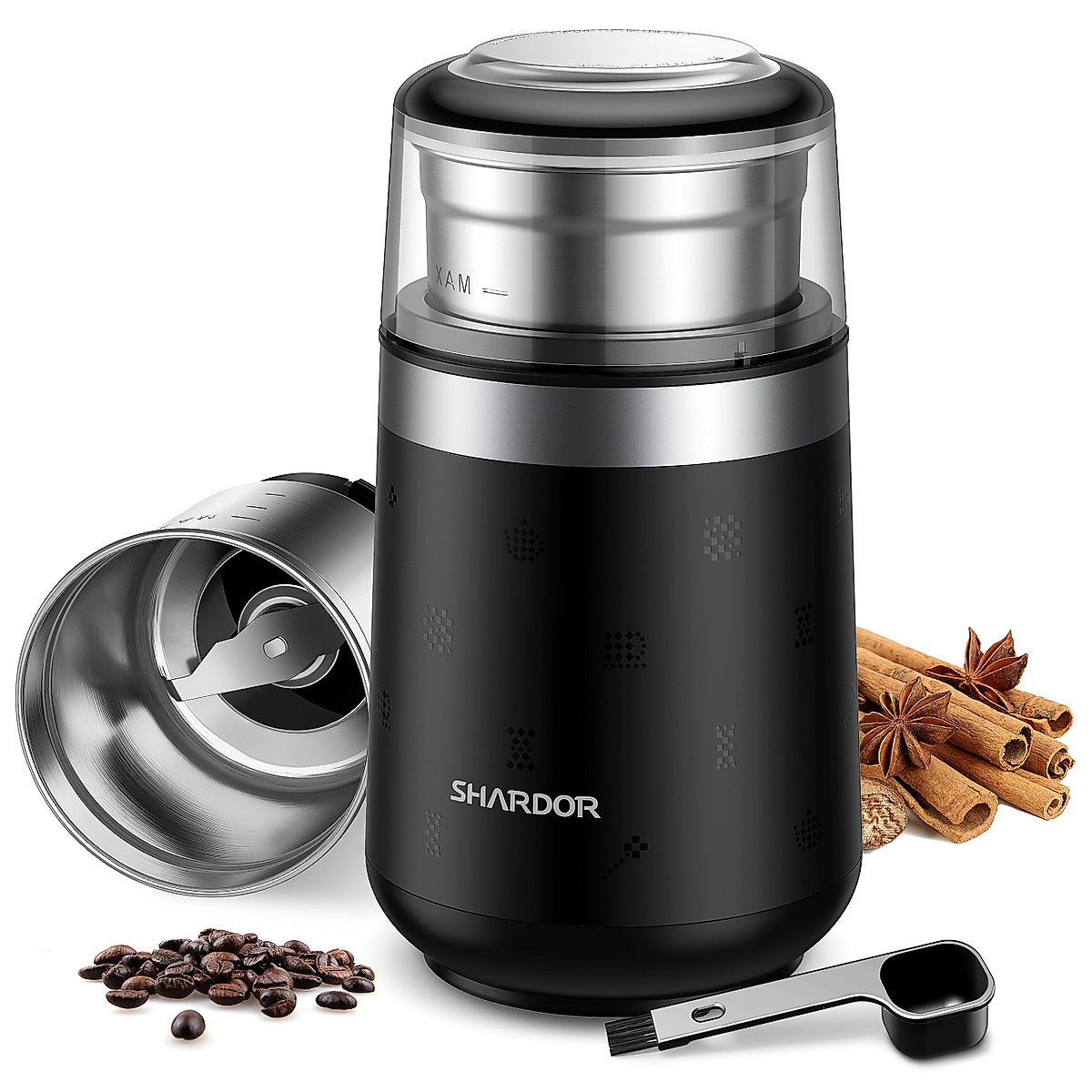 SHARDOR Super Silent Coffee Grinder Electric, Herb Grinder, Spice Grinder, Coffee Bean Grinder, Espresso Grinder with 1 Removable Stainless Steel Bowl
