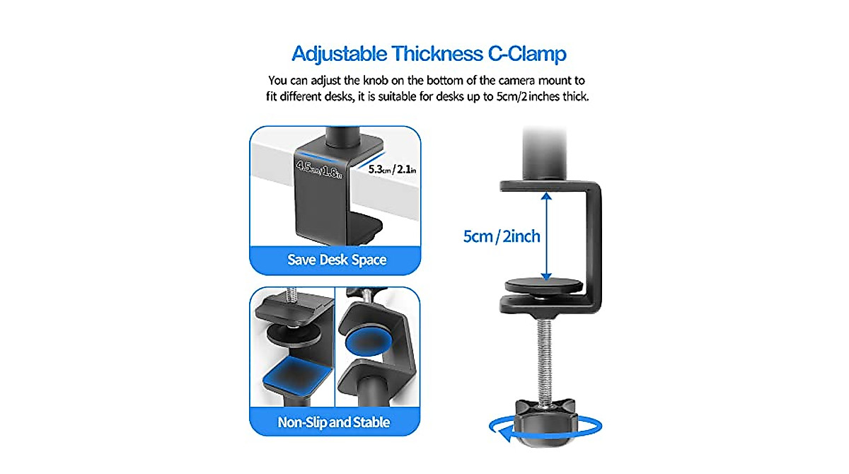 JINSUI Camera Desk Mount Stand for Live Streaming & Photography