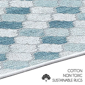 Sussex Home Non Skid Washable Kitchen Runner Rugs Set of 2 - Ultra-Thin Lattice Area Rugs for Laundry Room, Entryway, Bathroom - Multipurpose Set of 44 x 24 and 31.5 x 20 Inches Floor Mats
