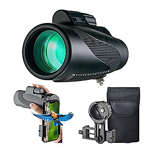Gosky 12X50 Monocular Telescope with Smartphone Holder - Waterproof Fog-Proof Shockproof Scope BAK-4 Prism FMC for Bird Watching Hunting Camping Traveling Wildlife Scenery
