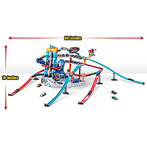 Metal Machines Gorilla Rampage Garage Track Set Vehicle Playset with Mini Toy Racing Car by ZURU Cars Play Set Compatible with Other Brands