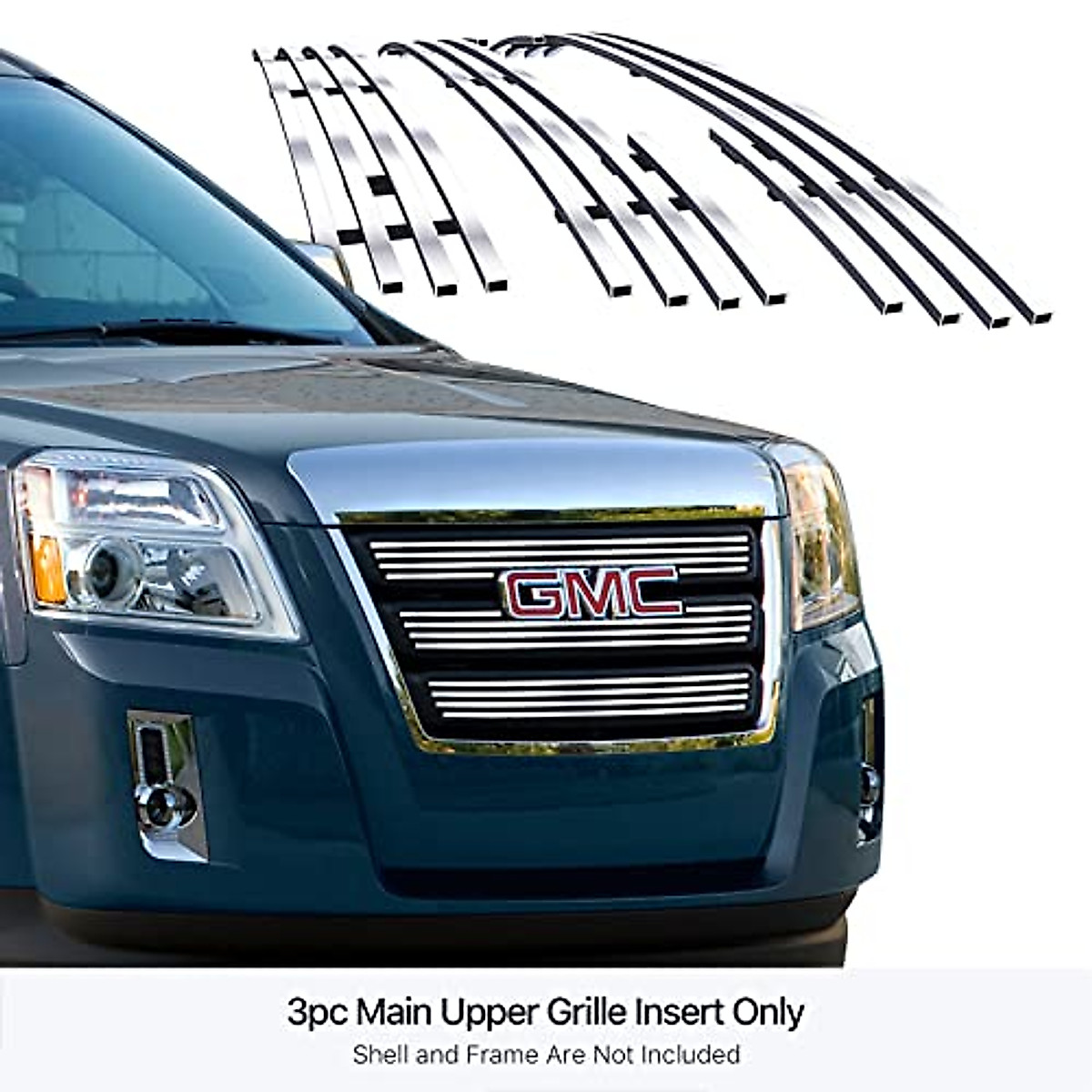 APS Compatible with GMC Terrain 2010-2015 Main Upper Stainless Steel Chrome Billet Grille Grill Insert G66754A
