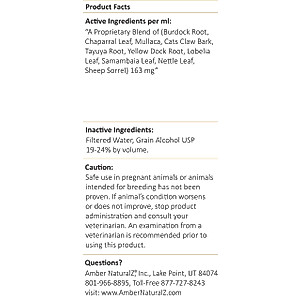 AMBER NATURALZ Tumoxil Deep Skin Health Herbal Supplement for Dogs and Puppies | Canine Herbal Supplement for Skin and Metabolism Support | 4 Fluid Ounce Glass Bottle | Manufactured in The USA