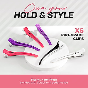 Fagaci Firm Grip Hair Clips with Silicone Band - Durable Duckbill and Alligator Clips for Sectioning, Styling, and Salon Use