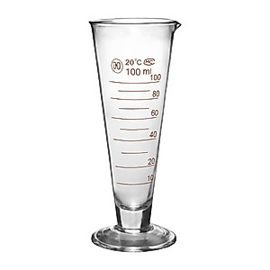 Professional Lab Graduated Measuring Cup with Spout 100ml Wide Mouth Glass Conical Beaker Thickened Borosilicate Beaker Heat Resistant (100ml) Transparent