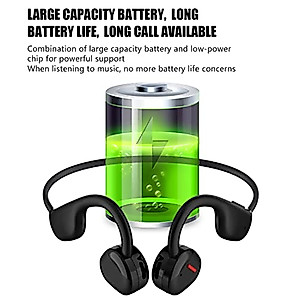 Open Ear Bone Conduction Headphones, Ougngrn Wireless Air Conduction Sport Earphones, Over-Ear Bluetooth 5.3 Lightweight Sweatproof Sports Headset for Running, Bicycling, Hiking,Work Out,Office(Black)