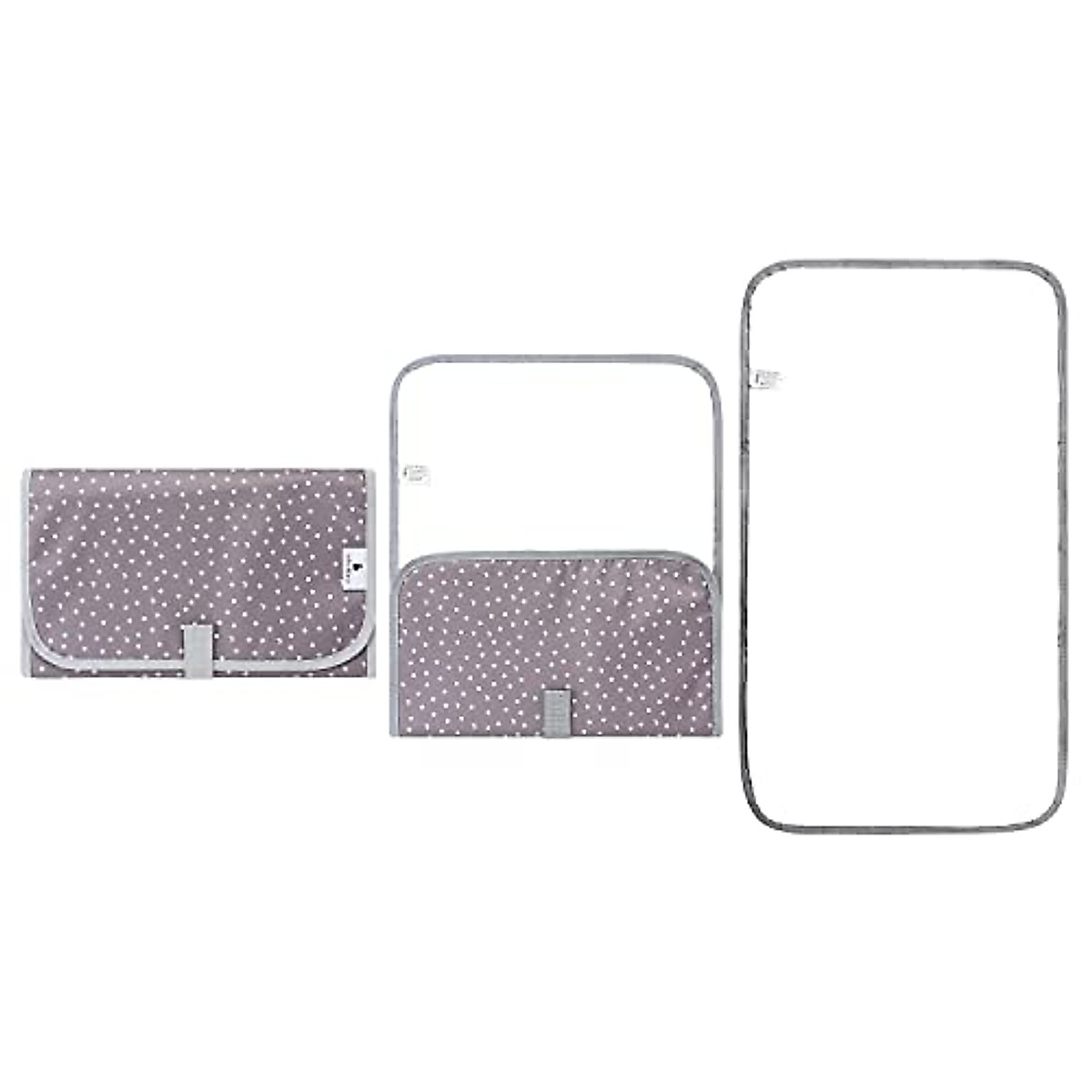 Portable Changing Pad for Baby - Waterproof Diaper Changing Pad - Compact Baby Changing Pad- Travel Diaper Changing Mat - Foldable Lightweight Changing Mat for Newborn (Grey Stars)