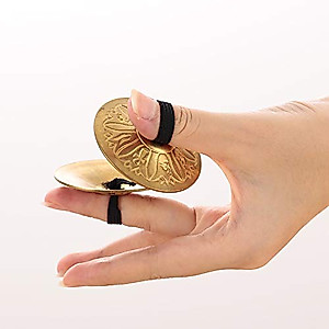 Foraineam 2 Pairs / 4 pcs American Belly Dance Finger Zills/Sagats/Cymbals