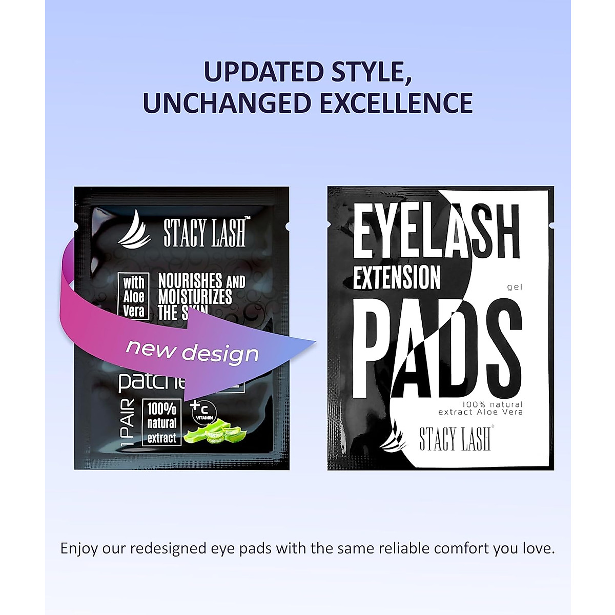 100 Pairs Set Premium Under Eye Gel Pads for Eyelash Extension - Lint Free Patches with Vitamin C and Aloe Vera by Stacy Lash supplies and Beauty tools - Hydrogel Eye Pads - Skin Moisturizes