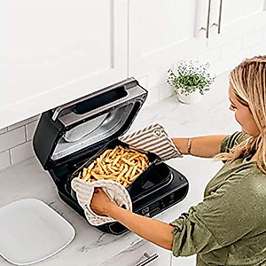 Ninja Foodi 5 In 1 Indoor Grill and Air Fryer with Surround Searing, Removable Grill Gate, Crisper Basket, Cooking Pot, and Smoke Control System