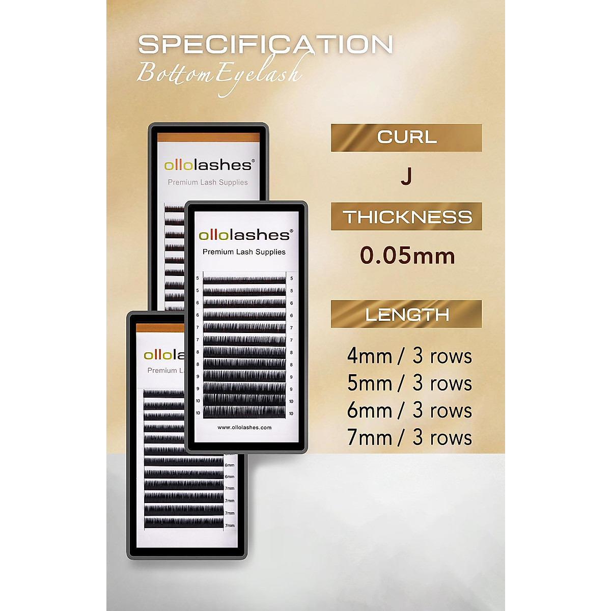 Bottom Lash Extension J Curl 0.05mm Mix4-7mm 4mm 5mm 6mm 7mm Black Color Bottom Lash Extensions (Mix4-7mm 0.05 J Curl)