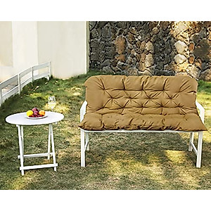 COSNUOSA Swing Replacement Cushions Waterproof Porch Swing Cushions 2-3 Seater Outdoor Swing Cushions for Outdoor Furniture Beige 60x40 Inches