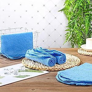 4 Pieces Men‘s Exfoliating Back Scrubber for Shower Exfoliating Washcloth with Handles for Men Two Sides Back Washer for Shower Deep Clean Back Exfoliator Men Body Scrub Strap, Dark Blue