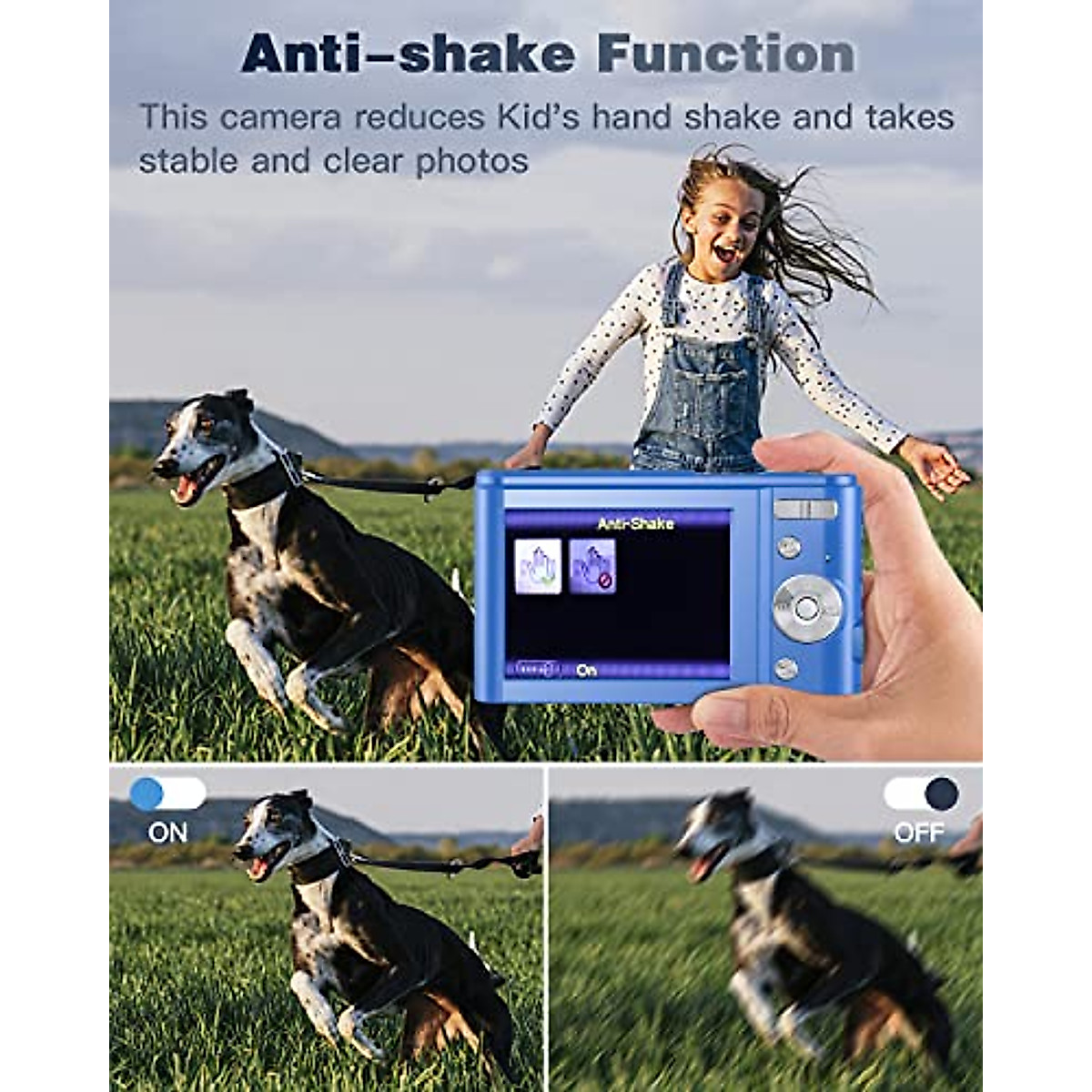 Digital Camera, Zostuic Autofocus 48MP Kids Camera with 32 GB Card Vlogging Camera with 16X Zoom, Compact Portable Mini Cameras for 4-15 Year Old Kids Children Teens Girls Boys(Navy Blue)