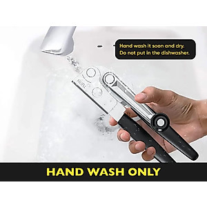 Heavy Duty Can Opener for Kitchen whit Magnet - Portable Can Opener with Built-In Bottle Opener & Manual Hand Crank - Easy-Grip, Oversized Handles with Non-Slip, Soft-Touch Rubber Sleeves - 8.27x2.7"