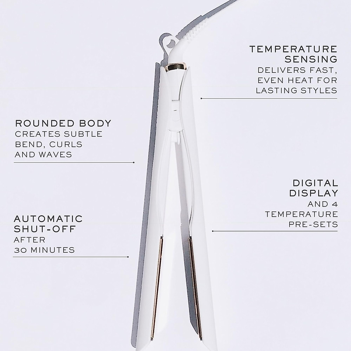 Kristin Ess 3-in-One Professional Titanium Hair Straightener, Curler and Beach Waver Combo for Women with Curly, Frizzy + Thick Hair - 1 1/4 Inch Dual Voltage Flat Iron + Travel Cap - 440 Degree Heat