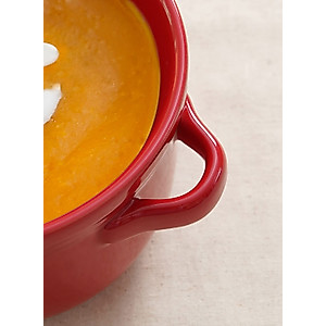 LE TAUCI Pasta Bowls 45 Oz+ Soup Bowls with Handles 28 Oz, Red