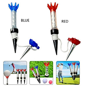 VEASAERS Golf Tees Unbreakable Plastic Magnetic 80 mm Long Bulk Reusable 4 Pack Blue Red Flexible Magnet Tee Lift Step for Men Women Practice Training Set (4 Pack)