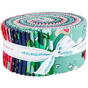 Melissa Mortenson Ahoy! Mermaids Rolie Polie 40 2.5-inch Strips Jelly Roll Riley Blake RP-10340-40