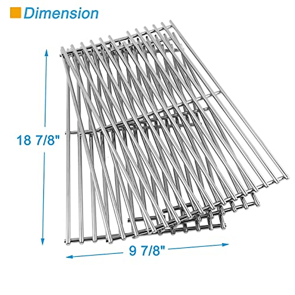 BBQration 18 7/8" 7MM Solid Stainless Steel Cooking Grates Replacement Parts for Kitchen Aid 720-0745 720-0745A 720-0745B 720-0819 730-0745 860-0012, Parts for Nexgrill 720-0745 720-0745A