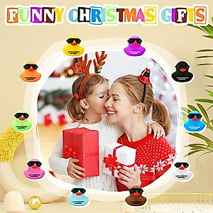 Deekin 20 Sets Thank You Gift Set Inspirational Mini Rubber Ducks Employee Team Coworkers Motivational Gifts Appreciation Christmas Gifts You're Ducking Awesome Cheer up Cards (Cute Style)