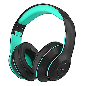 Kids Bluetooth Headphones, Over-Ear Bluetooth Wireless Wired 2-In-1 Headphones, Foldable Soft Earmuff Shocking Bass Noise Reduction with Mic Headsets for Girls Boys Learning Music Gaming (Black)