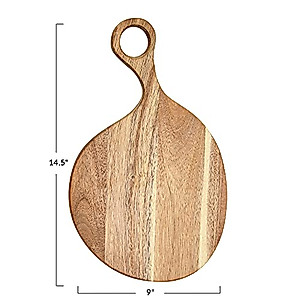 Main + Mesa Round Acacia Wood Cutting Board with Handle