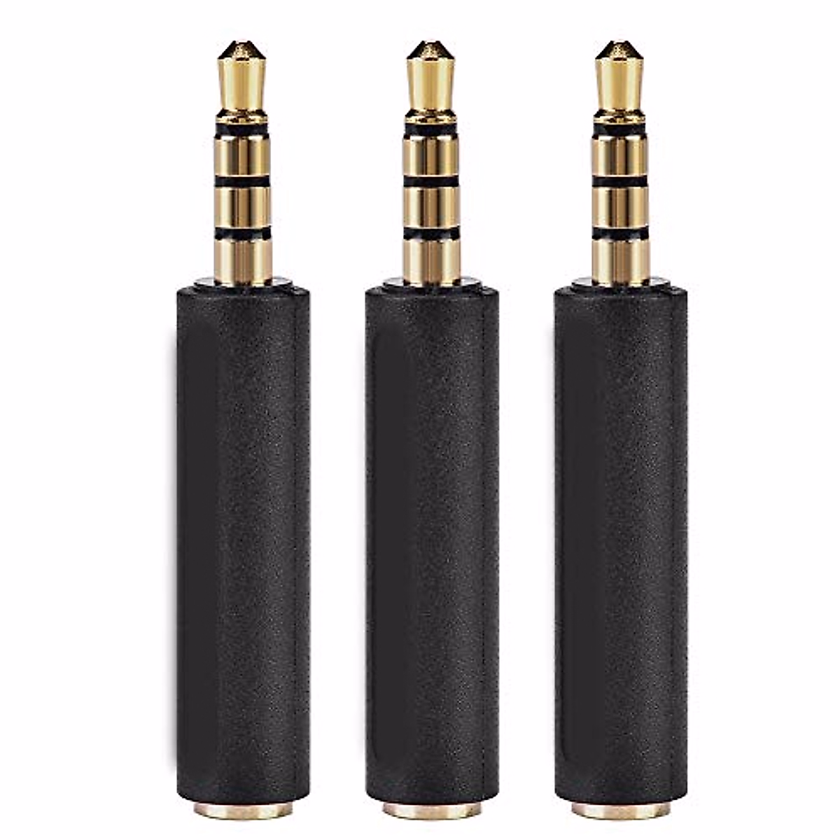 DJDK 3.5mm Audio Converter,3.5mm OMTP to CTIA Conversion Earphone Adapter for Earphone Black(3PCS)