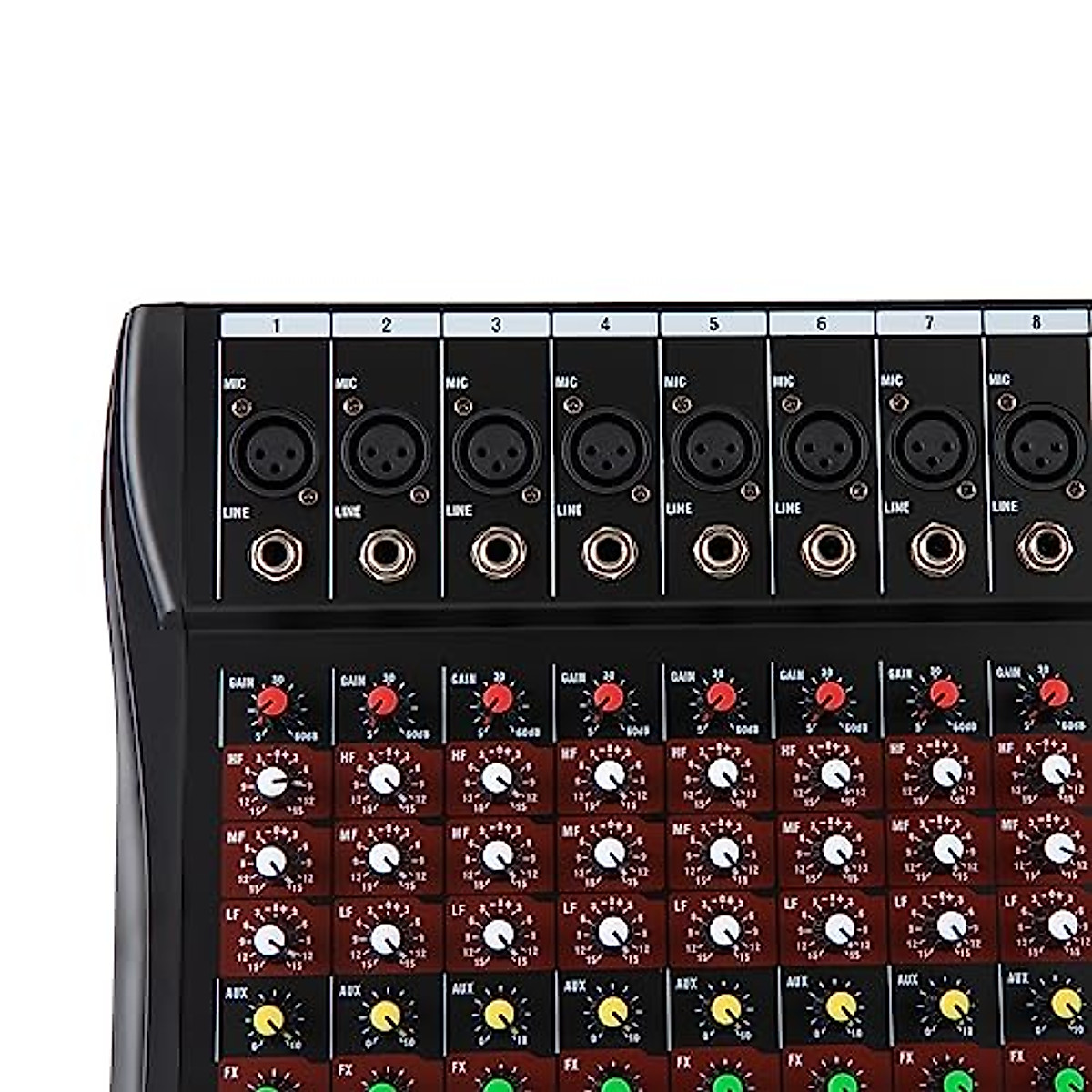 8-Channel Audio Mixer 110V Professional Live Studio DJ USB Bluetooth Stage Mixing Console 18W