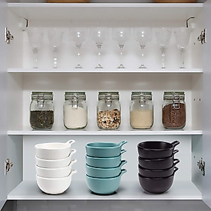 Hoxierence - 10 Oz Matte Ceramic Dessert Bowl, Small Side Dishes for Ice Cream Bowl, Appetizer, Dip, Set of 4 (Black)