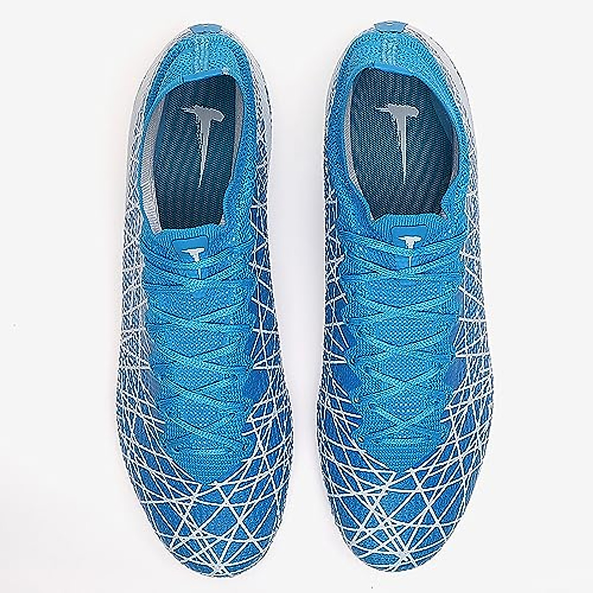 lozoye Soccer Cleats Mens Womens Football Shoes for Kids Big Boys Grils FG High Ankle Football Boots Wide Soccer Training Sneakers (Blue White,42)