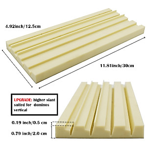 Yuanhe Plastic Domino Card Holders - Dominoes Tile Stand Organizer and Playing Card Game Racks/Trays, Set of 4