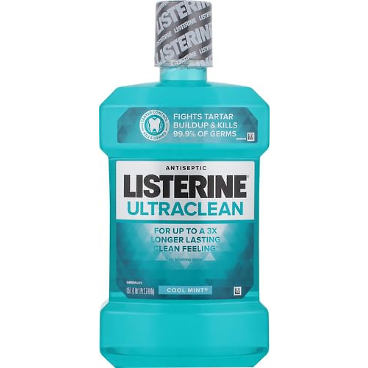 Listerine Ultraclean Oral Care Antiseptic Mouthwash, Everfresh Technology to Help Fight Bad Breath, Gingivitis, Plaque & Tartar, ADA-Accepted Tartar Control Oral Rinse, Cool Mint, 1.5 L
